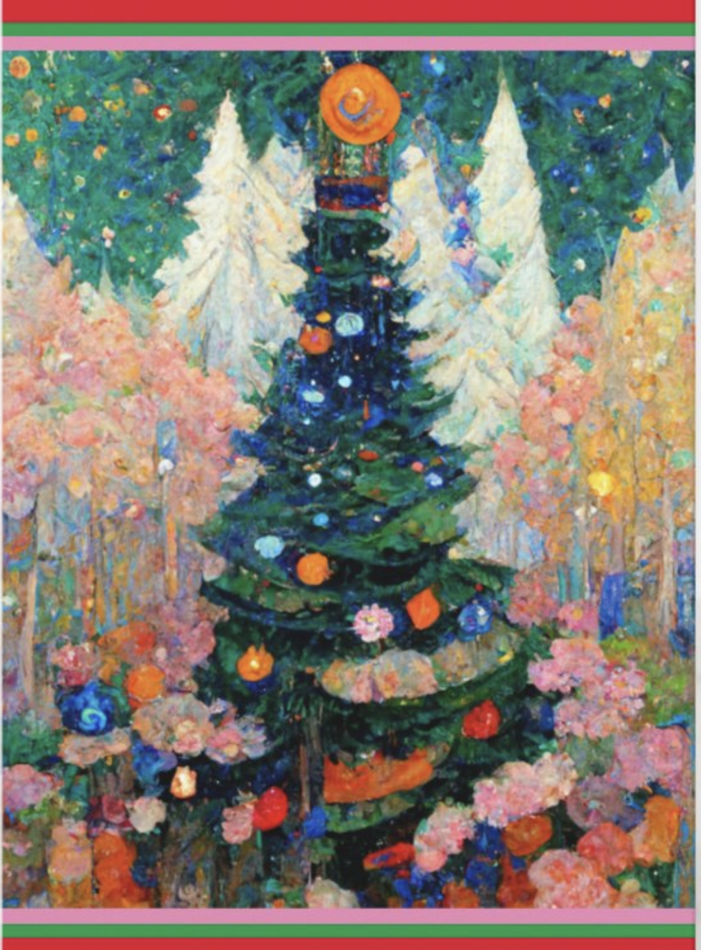 Christmas Card with Tree, Klimt Style – Michele Ballantyne's First and ...
